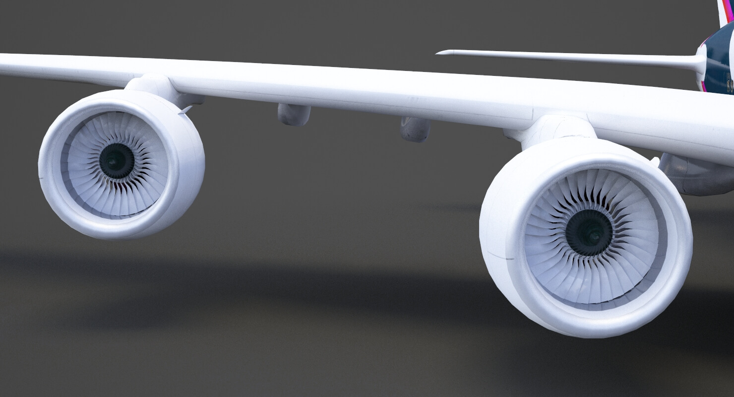 Airbus A380 Aircraft 01 - 3D Model by sky3dstudios69