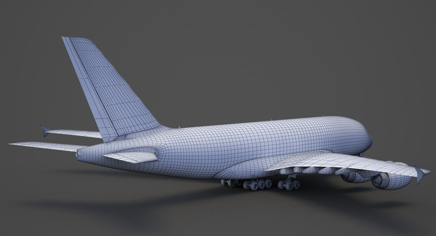 Airbus A380 Aircraft 01 - 3D Model by sky3dstudios69