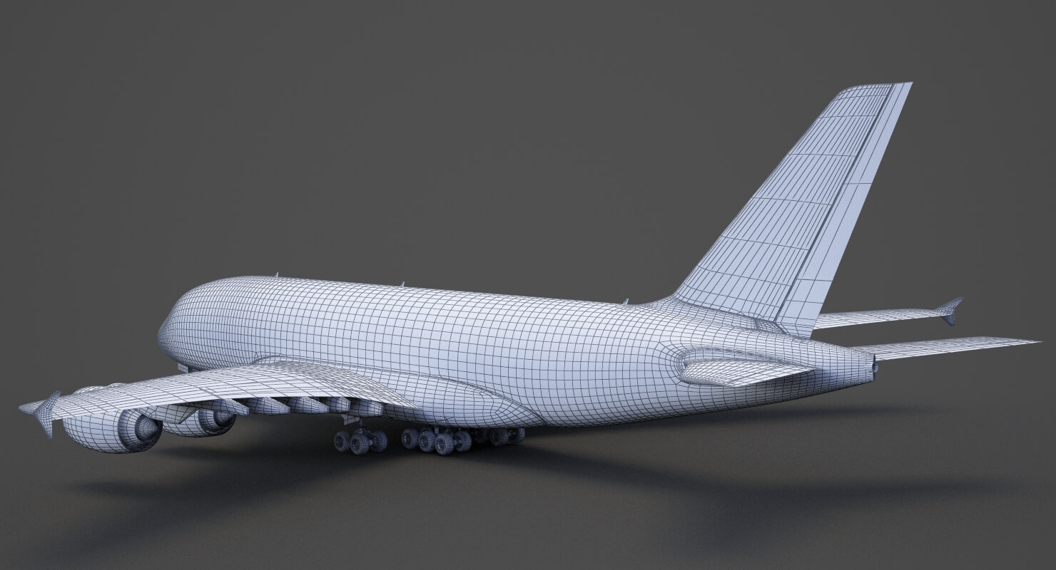 Airbus A380 Aircraft 01 - 3D Model by sky3dstudios69