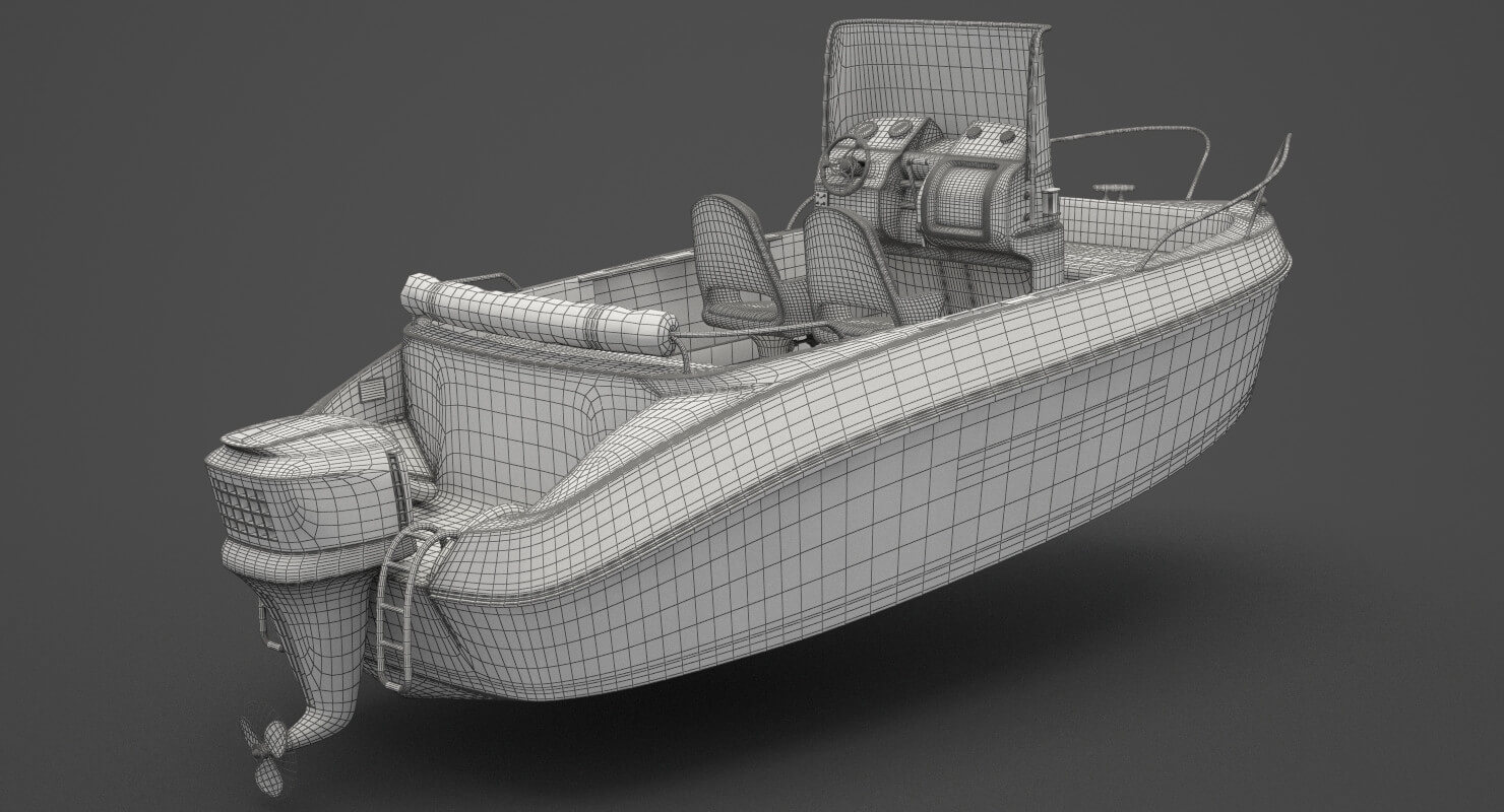 Motor Boat 01 - 3D Model by sky3dstudios69