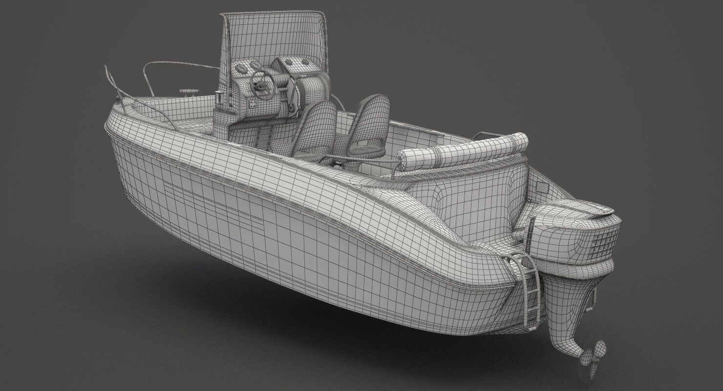 Motor Boat 01 - 3D Model by sky3dstudios69