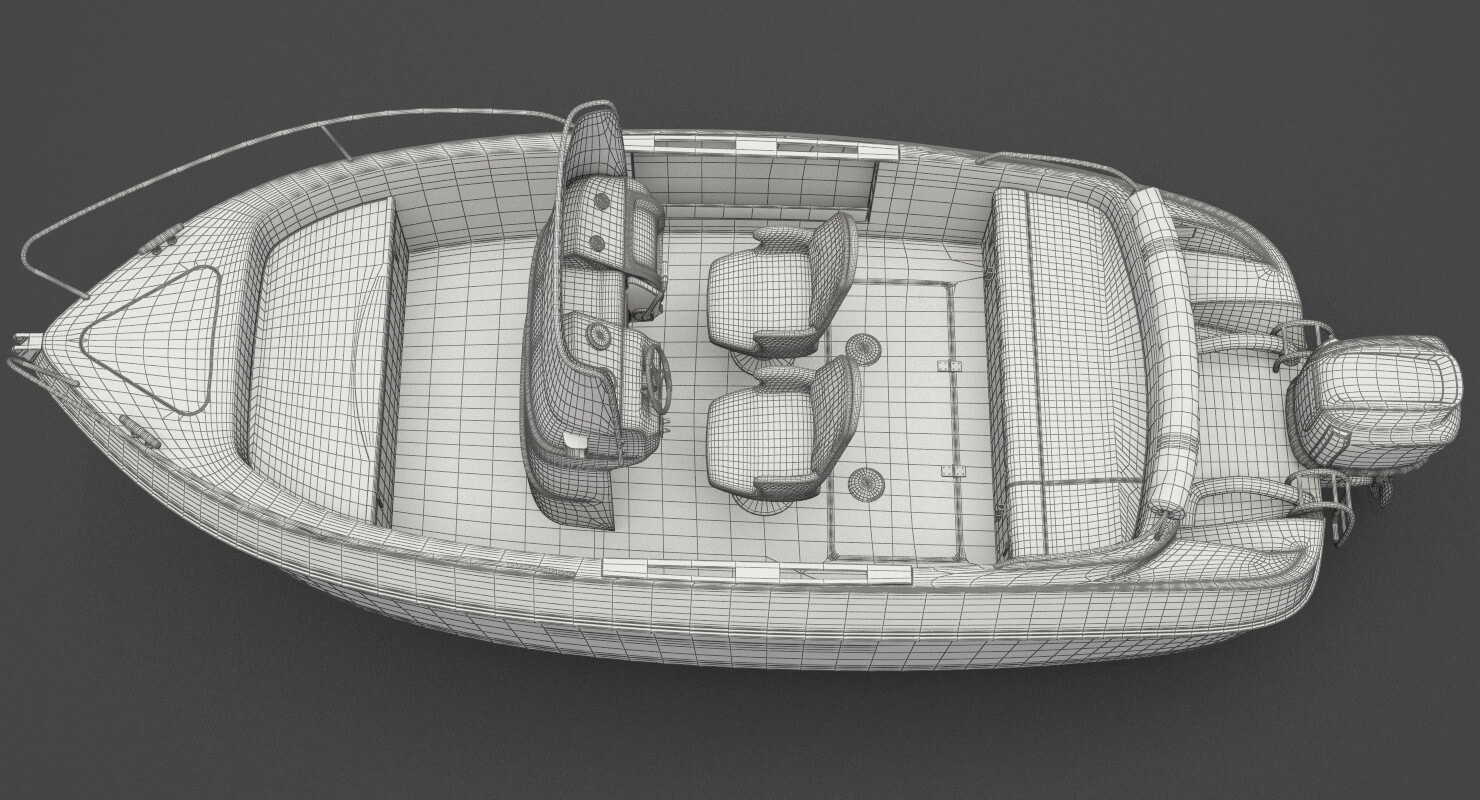 Motor Boat 01 - 3D Model by sky3dstudios69