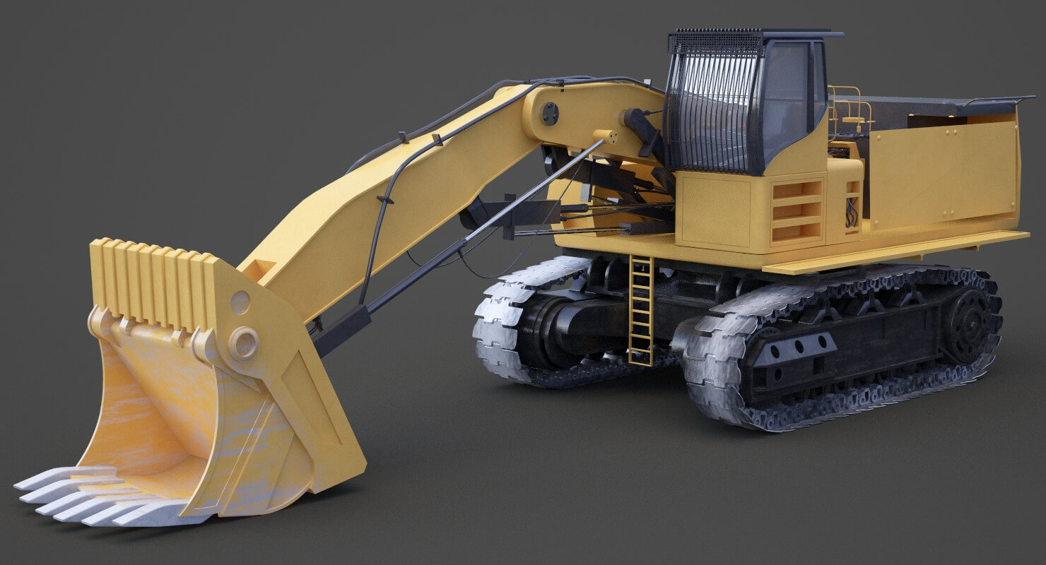 Construction Vehicle - Excavator 01 3D Model by sky3dstudios69