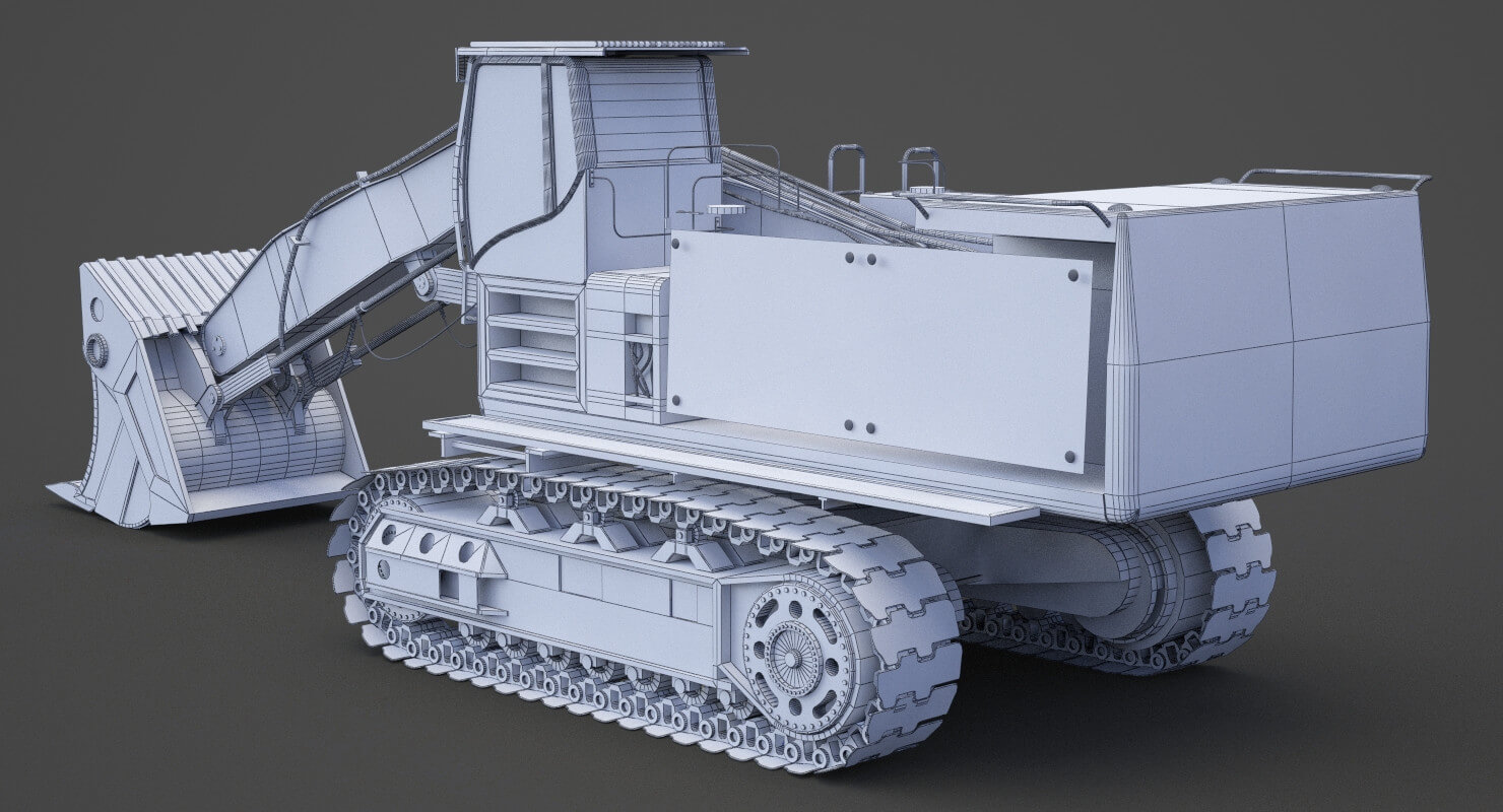 Construction Vehicle - Excavator 01 3D Model by sky3dstudios69
