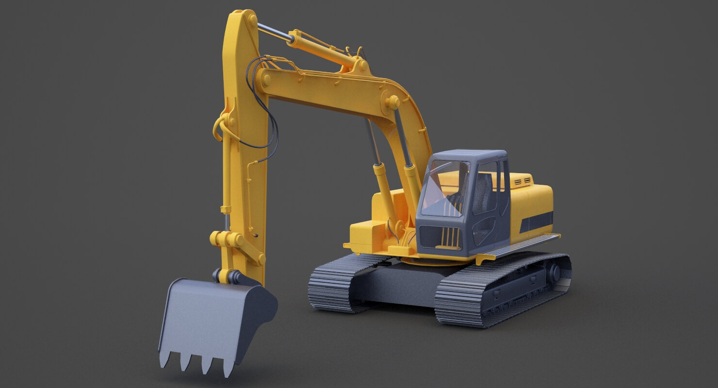 Construction Vehicle - Excavator 03 3D Model by sky3dstudios69