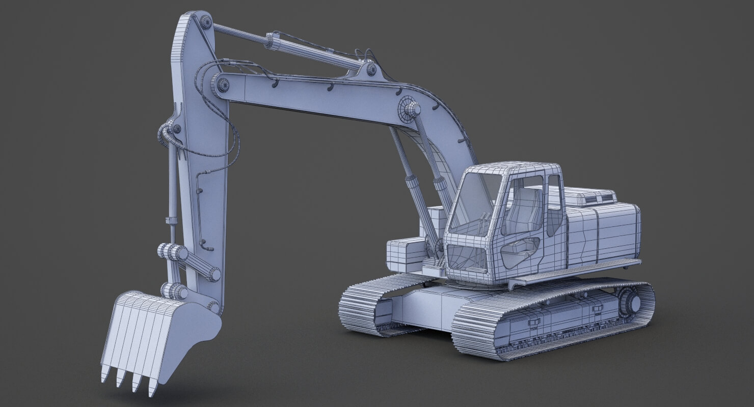 Construction Vehicle - Excavator 03 3D Model by sky3dstudios69
