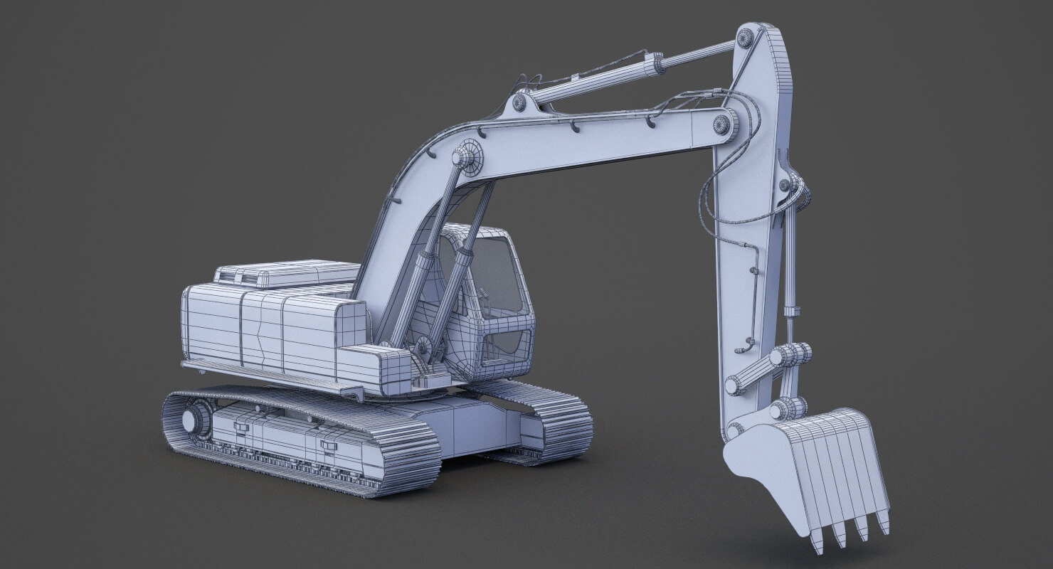 Construction Vehicle - Excavator 03 3D Model by sky3dstudios69