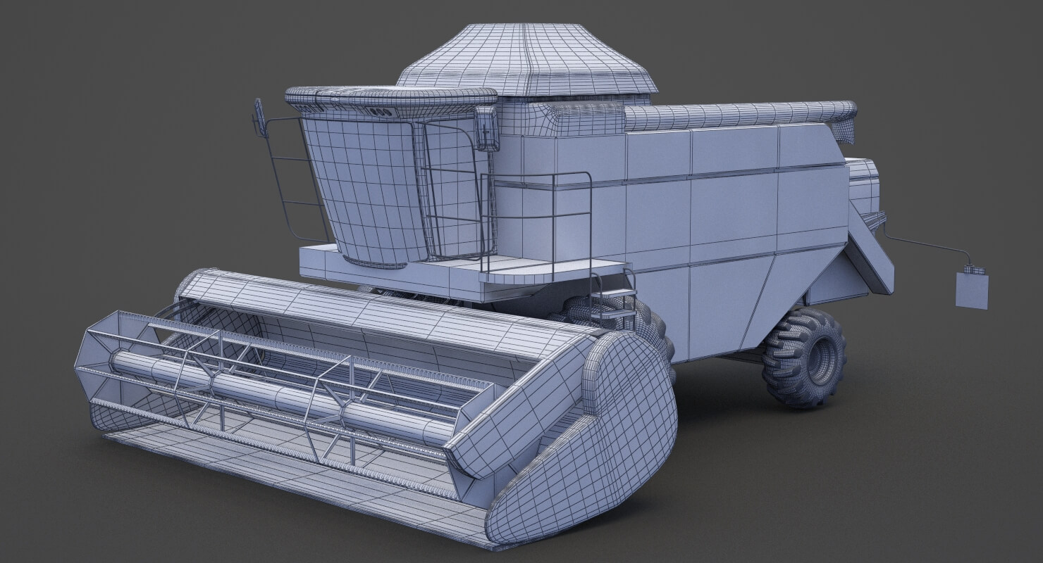 Farm Vehicles - Combine Harvester 02 3D Model by sky3dstudios69
