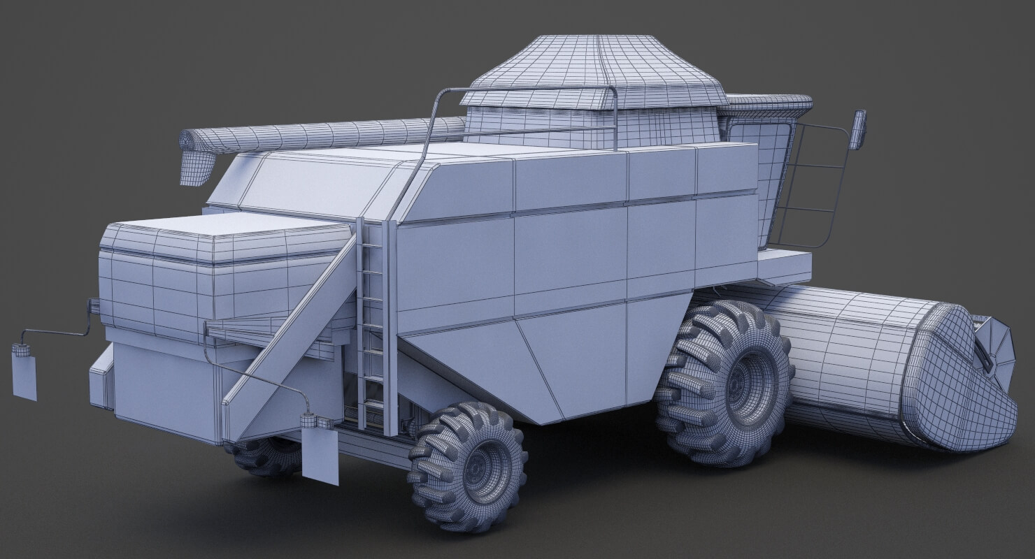 Farm Vehicles - Combine Harvester 02 3D Model by sky3dstudios69