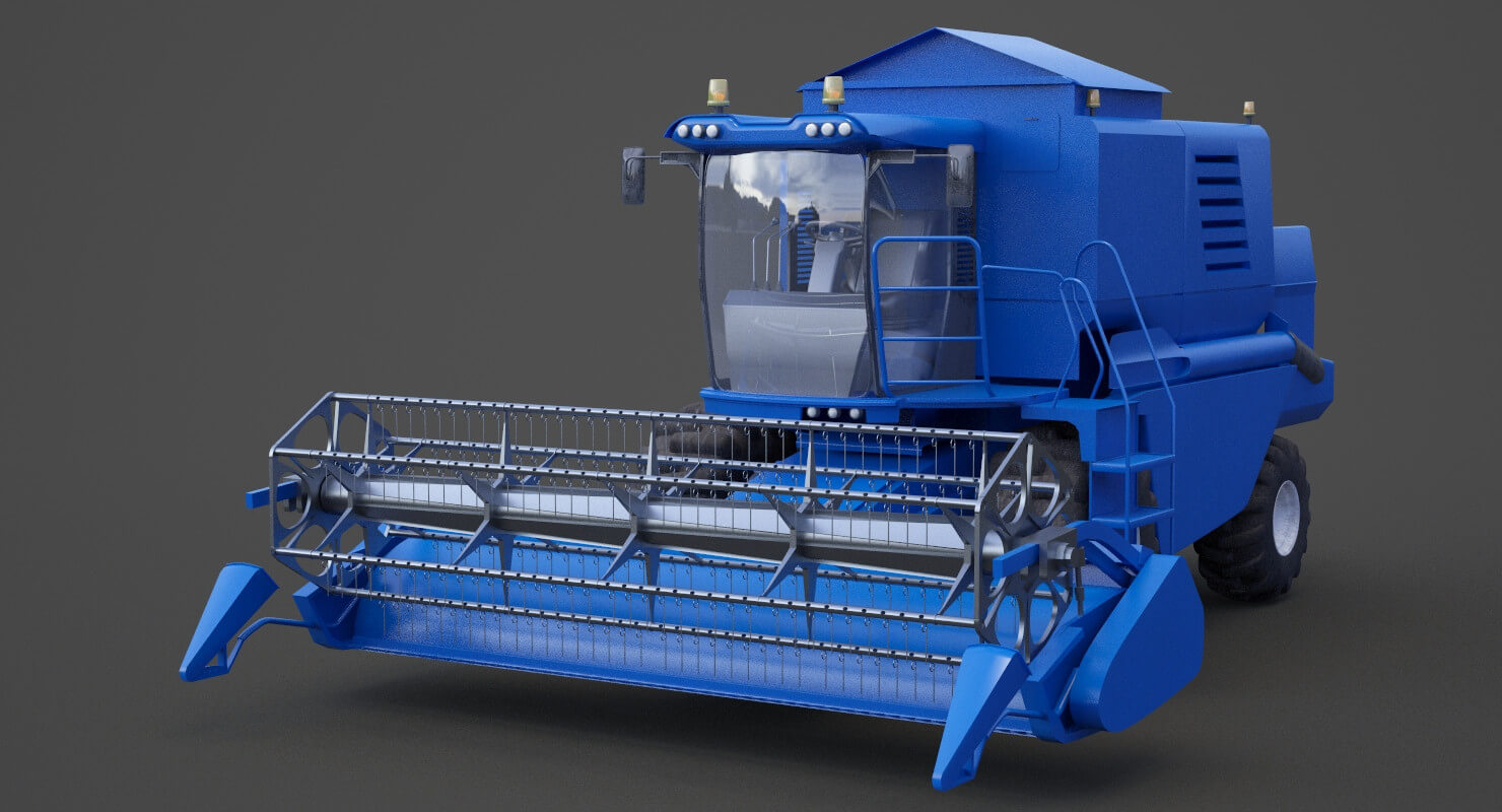Farm Vehicles - Combine Harvester 3D Model by sky3dstudios69