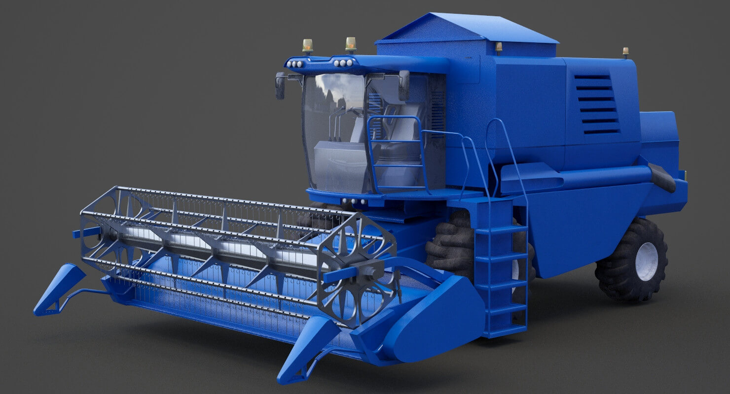Farm Vehicles - Combine Harvester 3D Model by sky3dstudios69