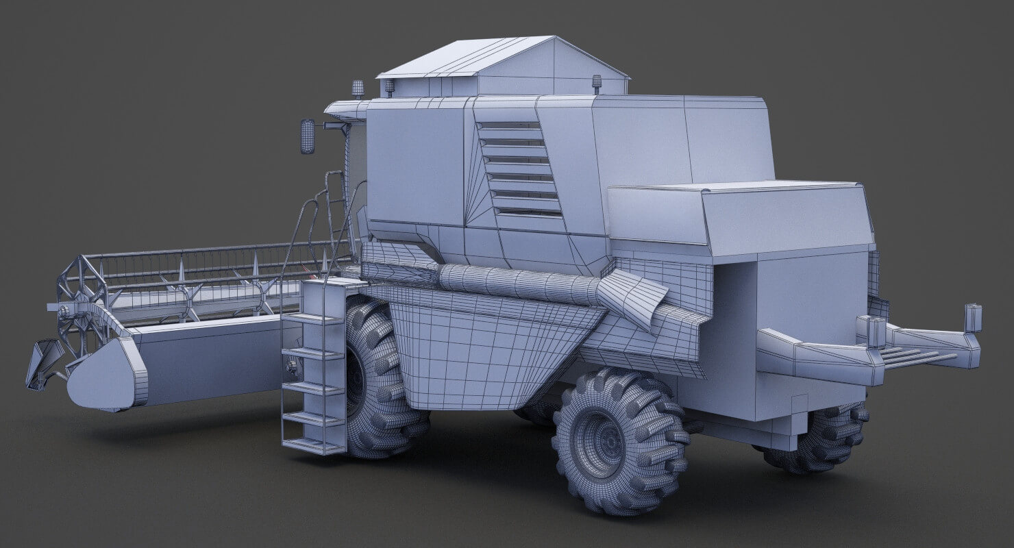 Farm Vehicles - Combine Harvester 3D Model by sky3dstudios69