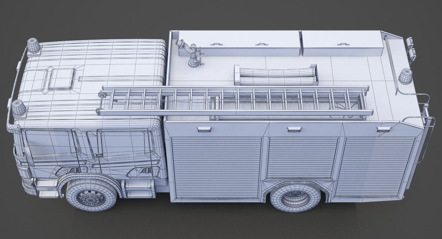 Fire Truck 001 - 3D Model by sky3dstudios69