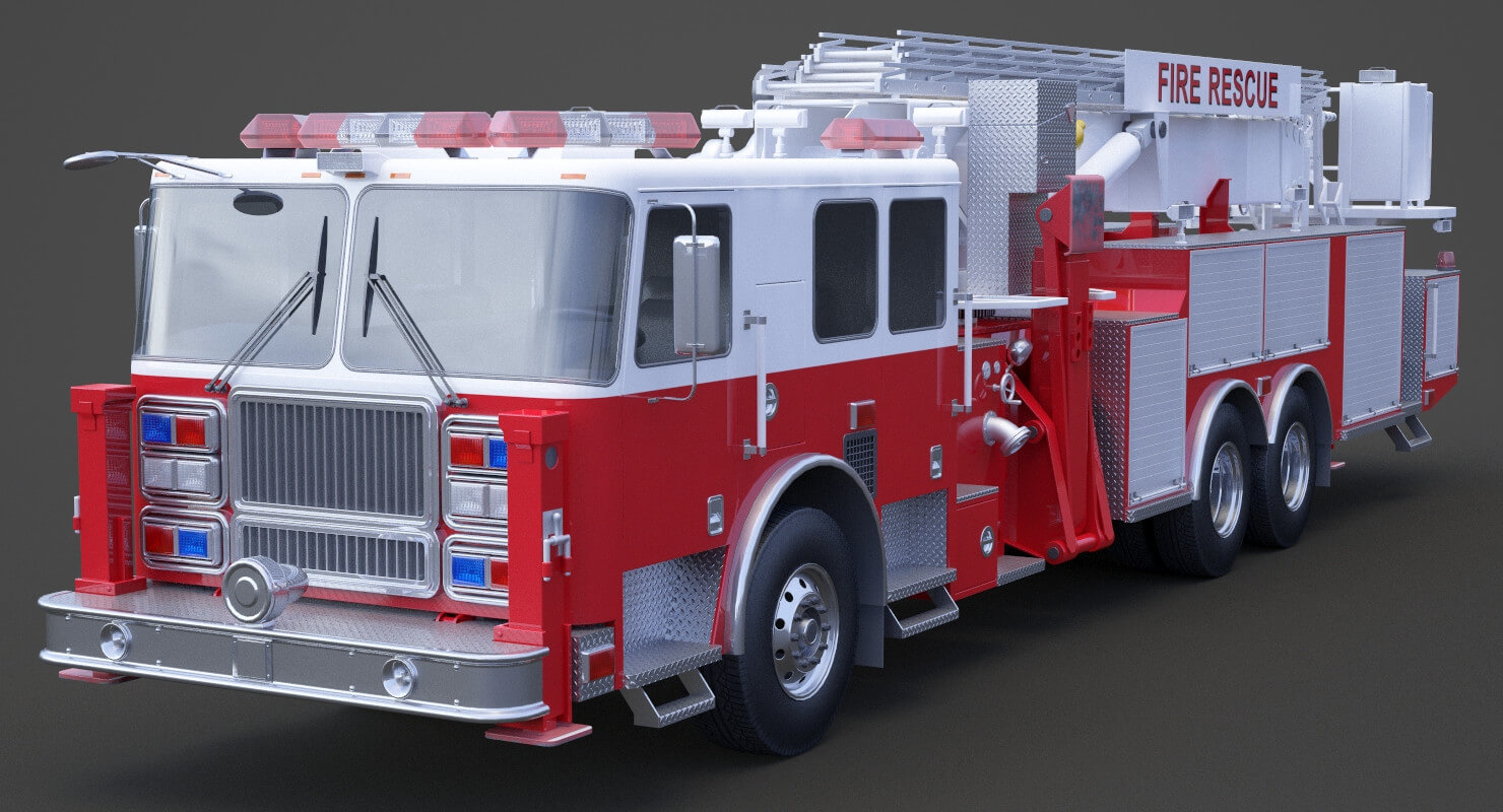 Fire Truck 002 - 3D Model by sky3dstudios69