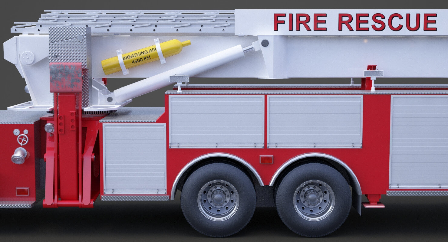 Fire Truck 002 - 3D Model by sky3dstudios69