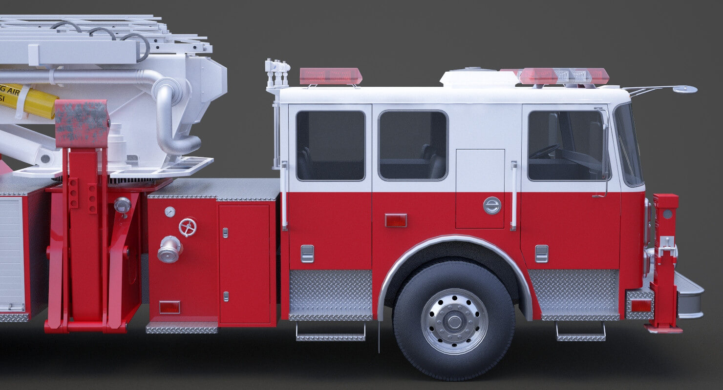 Fire Truck 002 - 3D Model by sky3dstudios69