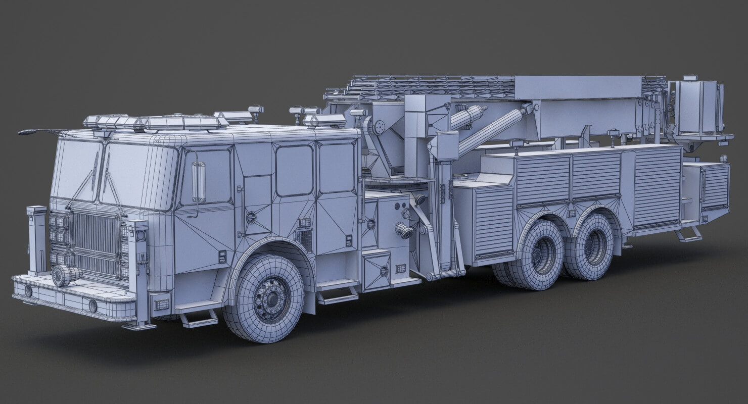 Fire Truck 002 - 3D Model by sky3dstudios69