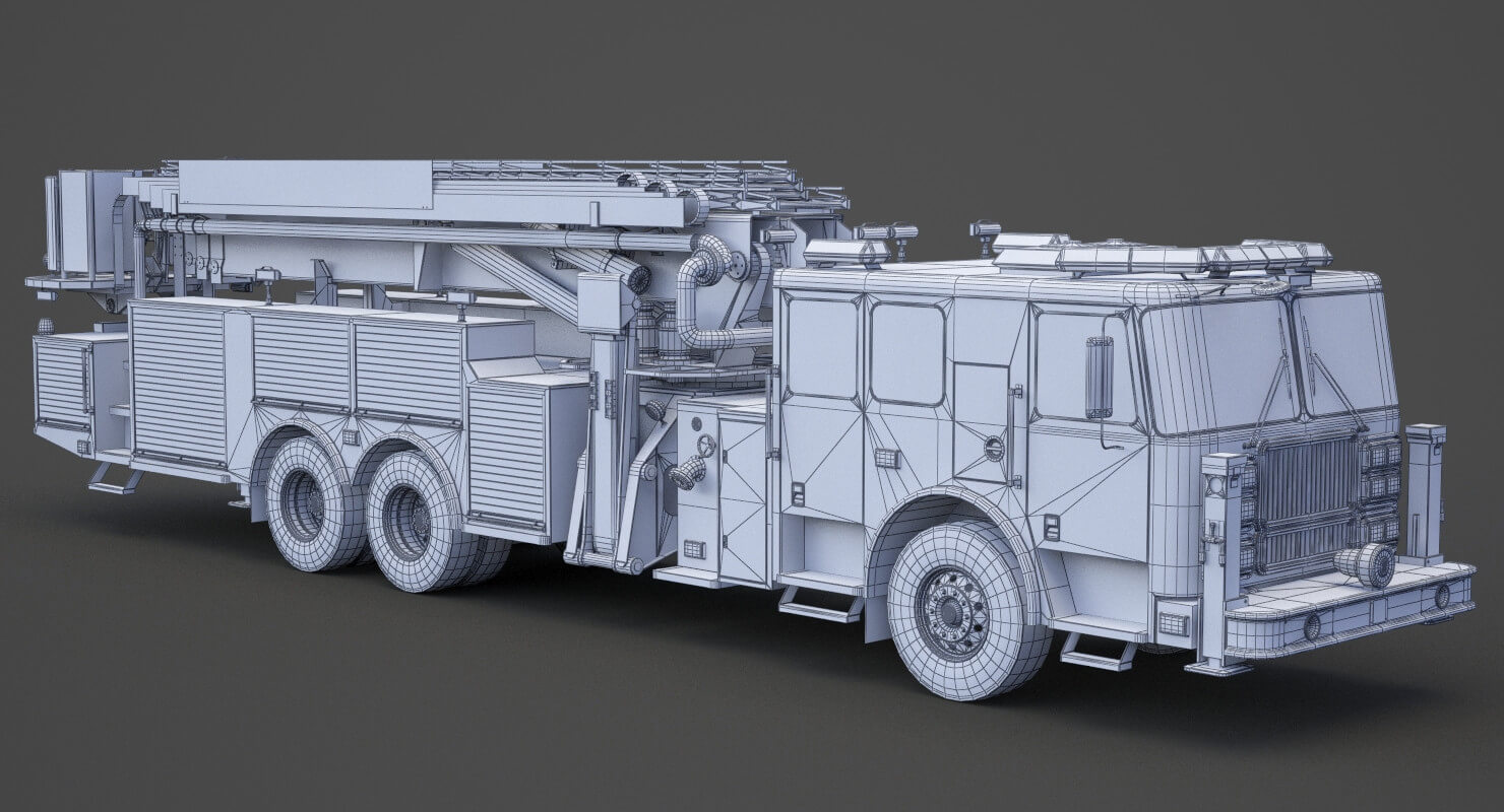 Fire Truck 002 - 3D Model by sky3dstudios69