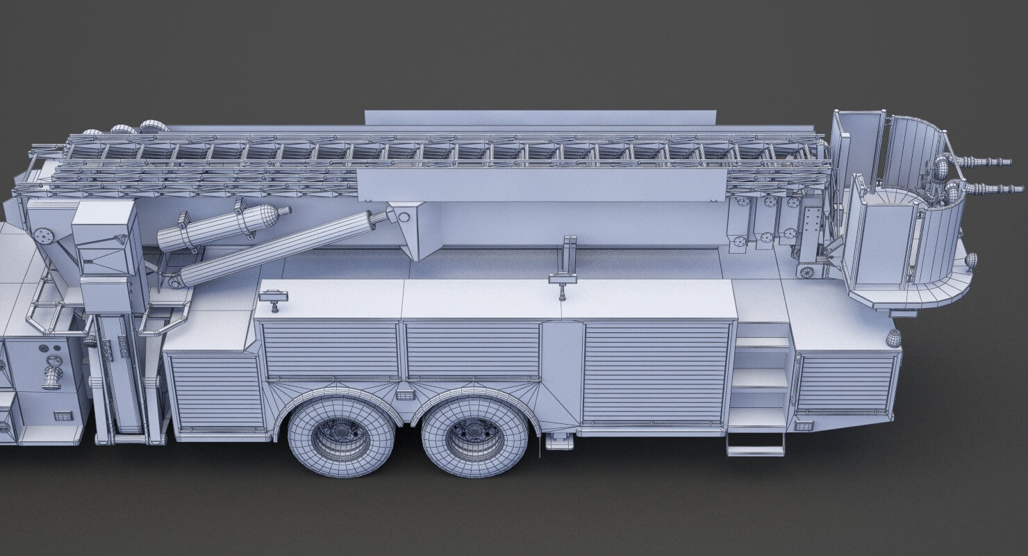 Fire Truck 002 - 3D Model by sky3dstudios69