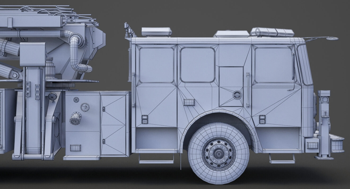Fire Truck 002 - 3D Model by sky3dstudios69