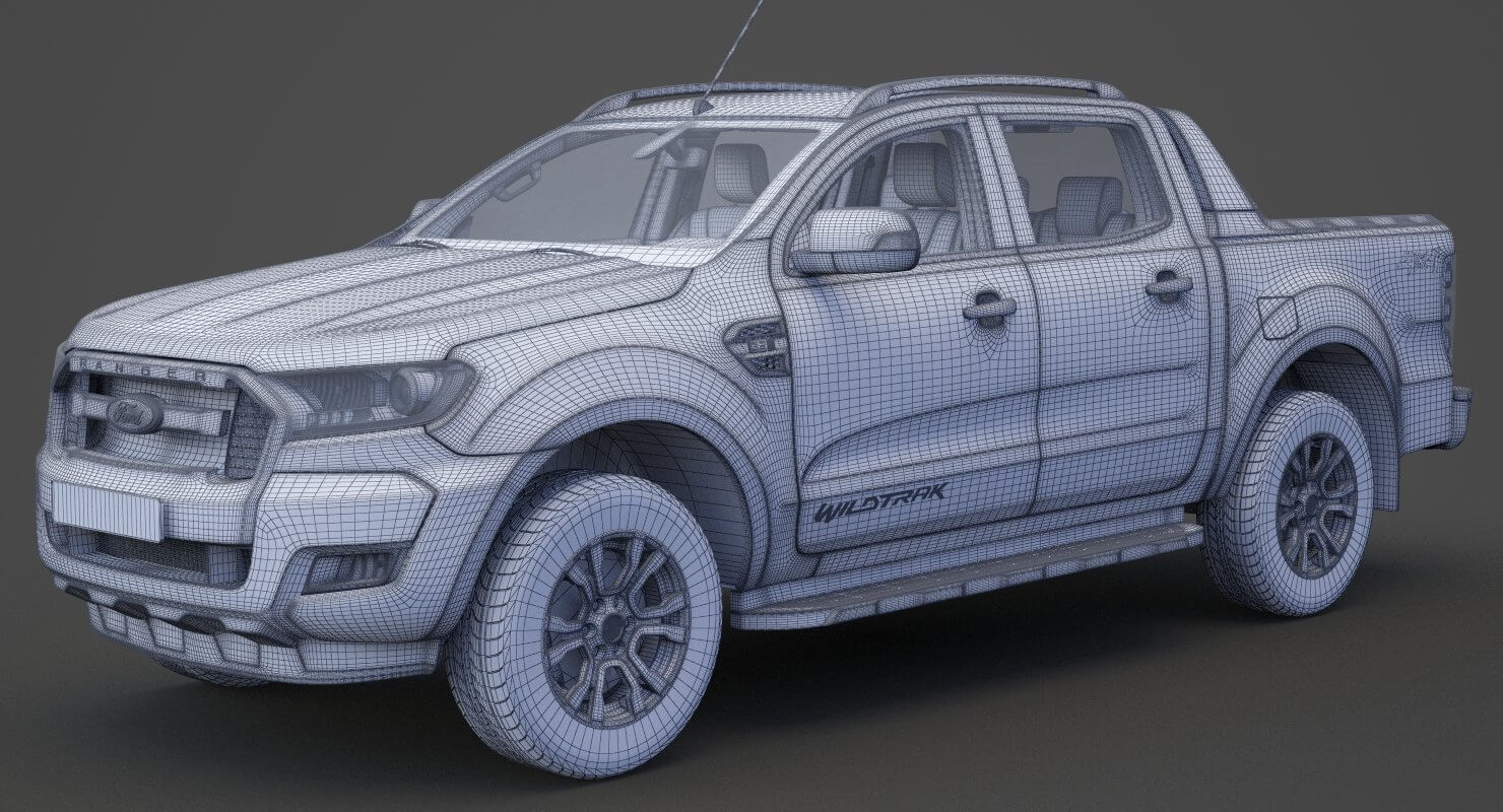 Ford Ranger Double Cab Wildtrak 2016 with HQ Interior - 3D Model by ...