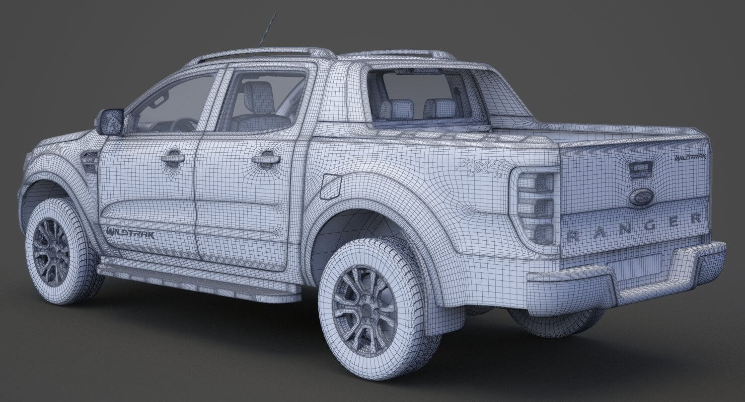 Ford Ranger Double Cab Wildtrak 2016 with HQ Interior - 3D Model by ...
