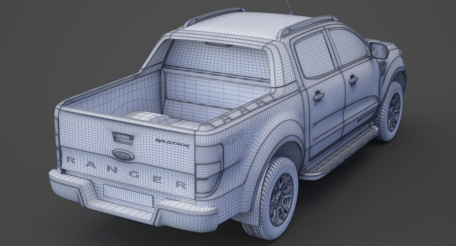 Ford Ranger Double Cab Wildtrak 2016 with HQ Interior - 3D Model by ...