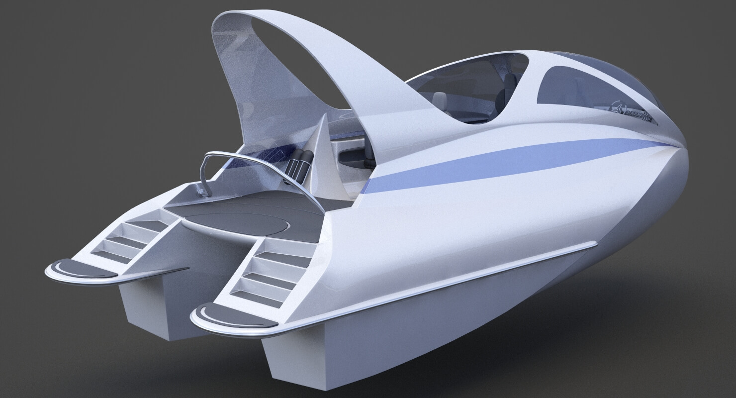 Futuristic Motor Boat 01 - 3D Model by sky3dstudios69