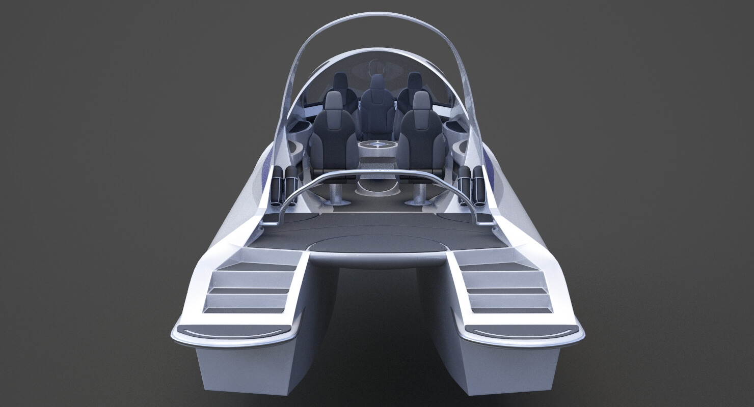 Futuristic Motor Boat 01 - 3D Model by sky3dstudios69