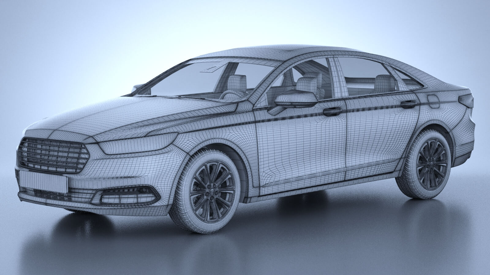 Generic American Car 01 - 3D Model by sky3dstudios69