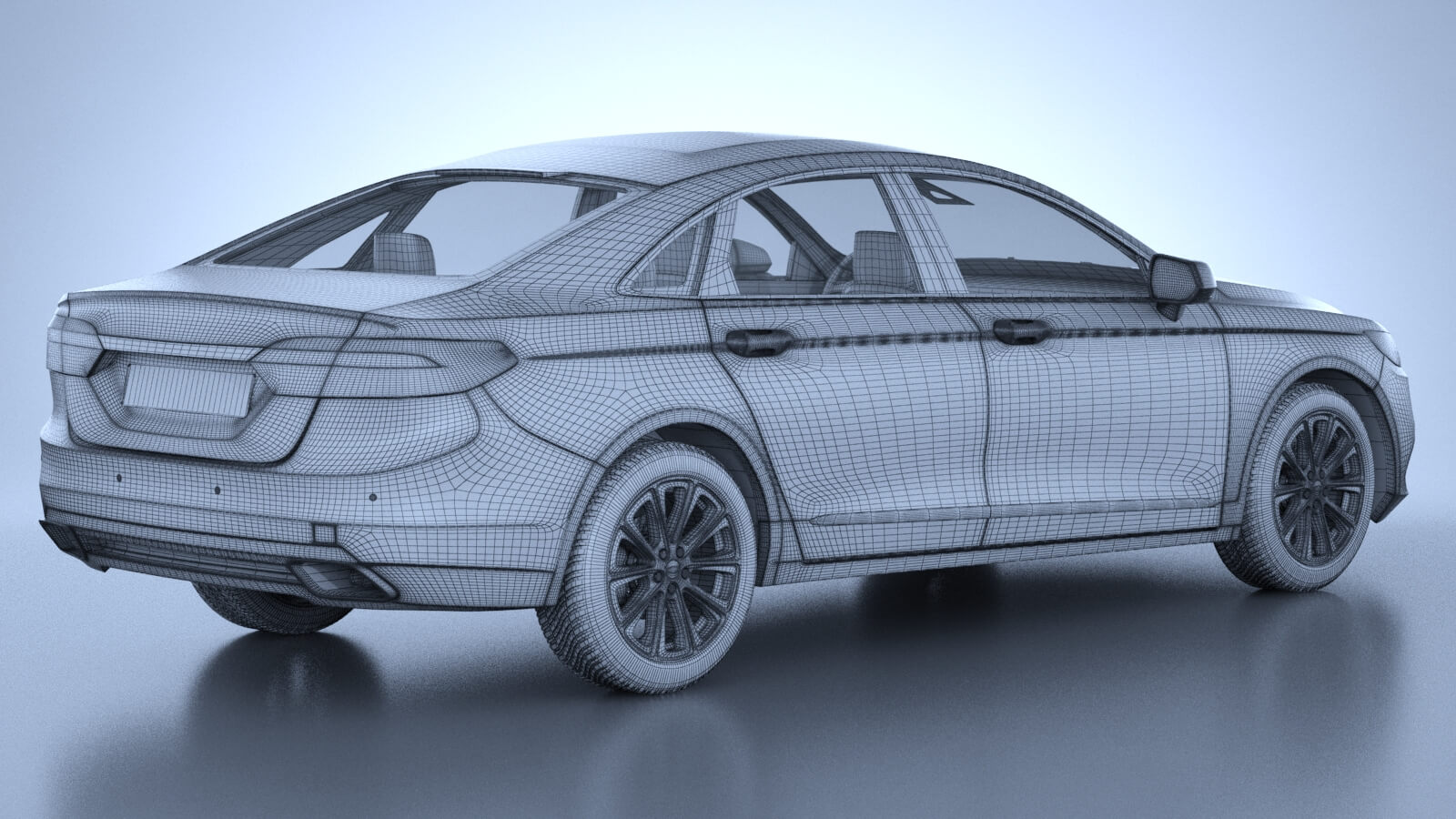 Generic American Car 01 - 3D Model by sky3dstudios69