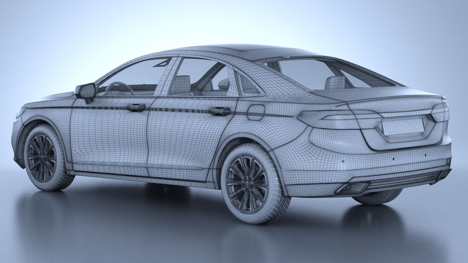 Generic American Car 01 - 3D Model by sky3dstudios69