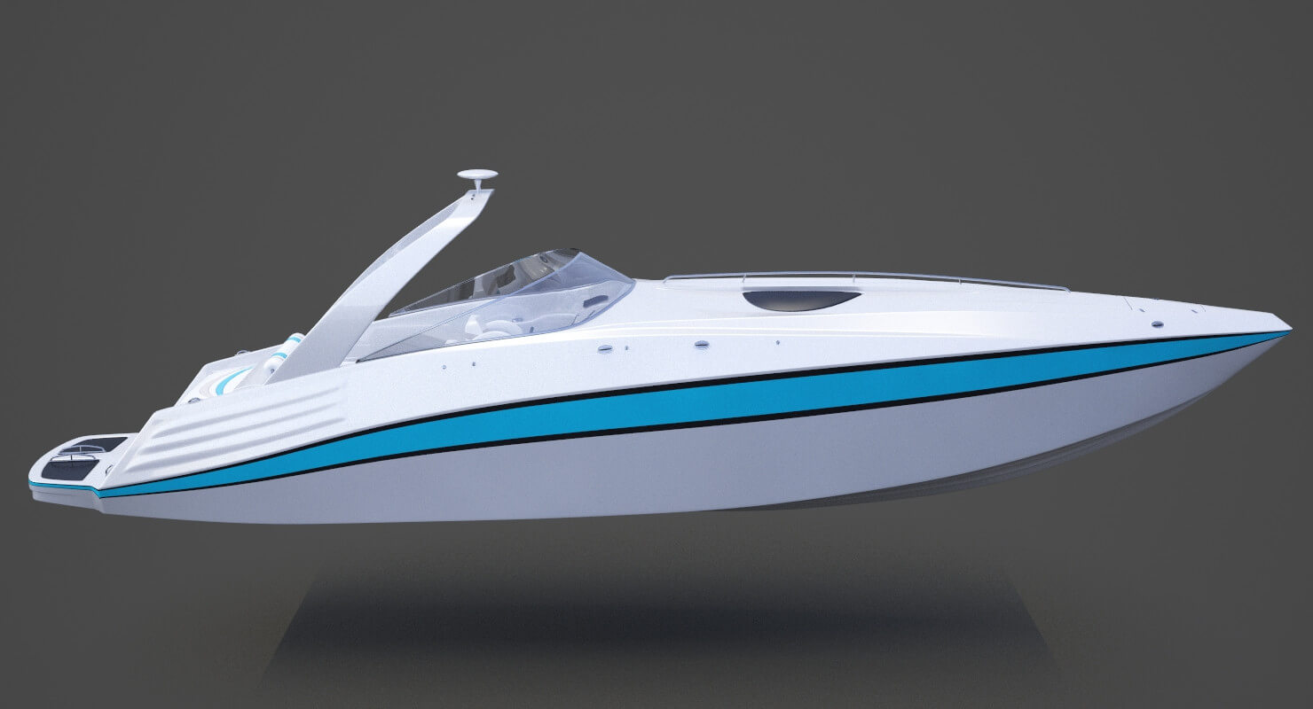 Motor Boat 02 - 3D Model by sky3dstudios69