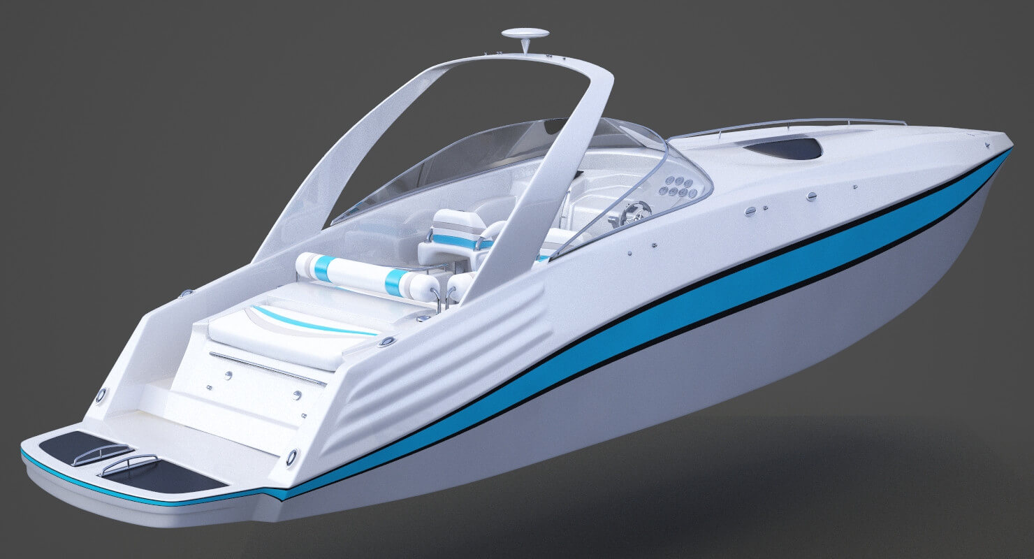Motor Boat 02 - 3D Model by sky3dstudios69