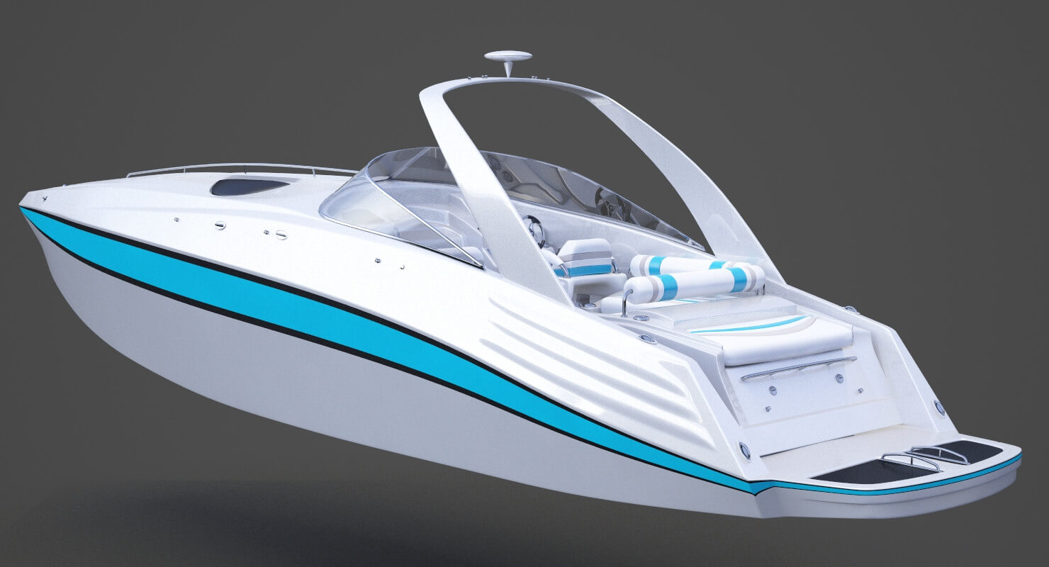 Motor Boat 02 - 3D Model by sky3dstudios69