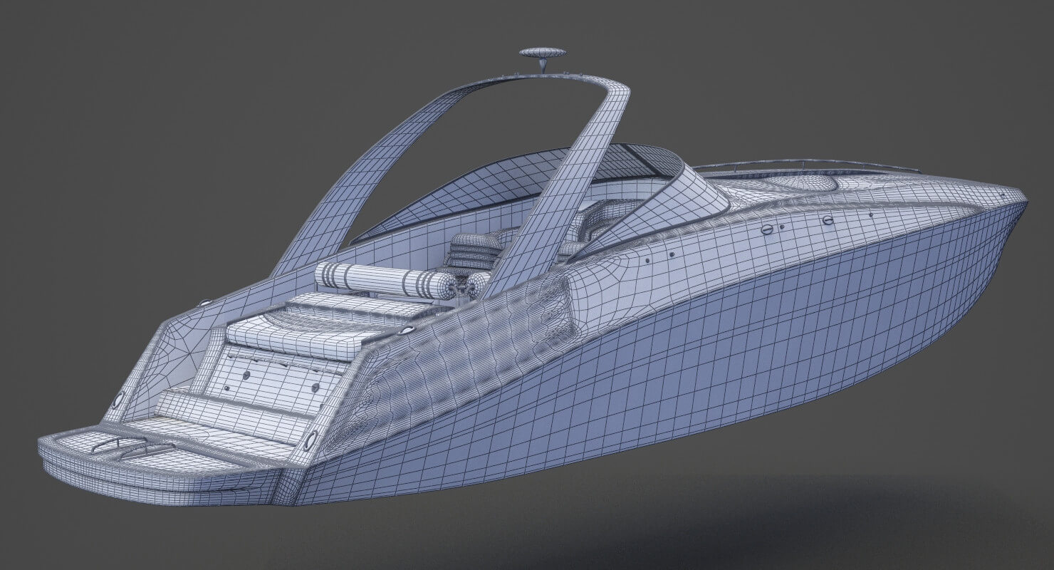 Motor Boat 02 - 3D Model by sky3dstudios69