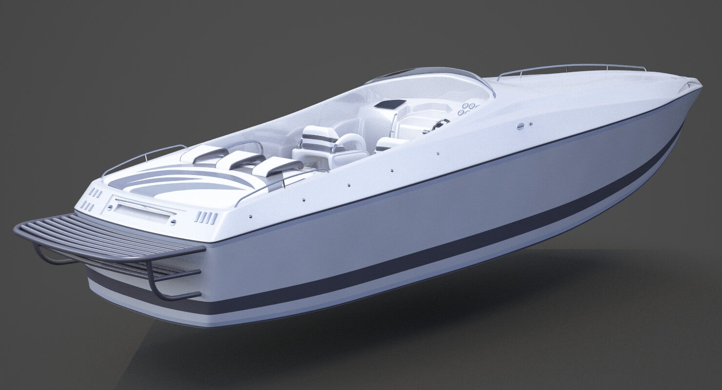 Motor Boat 03 - 3D Model by sky3dstudios69