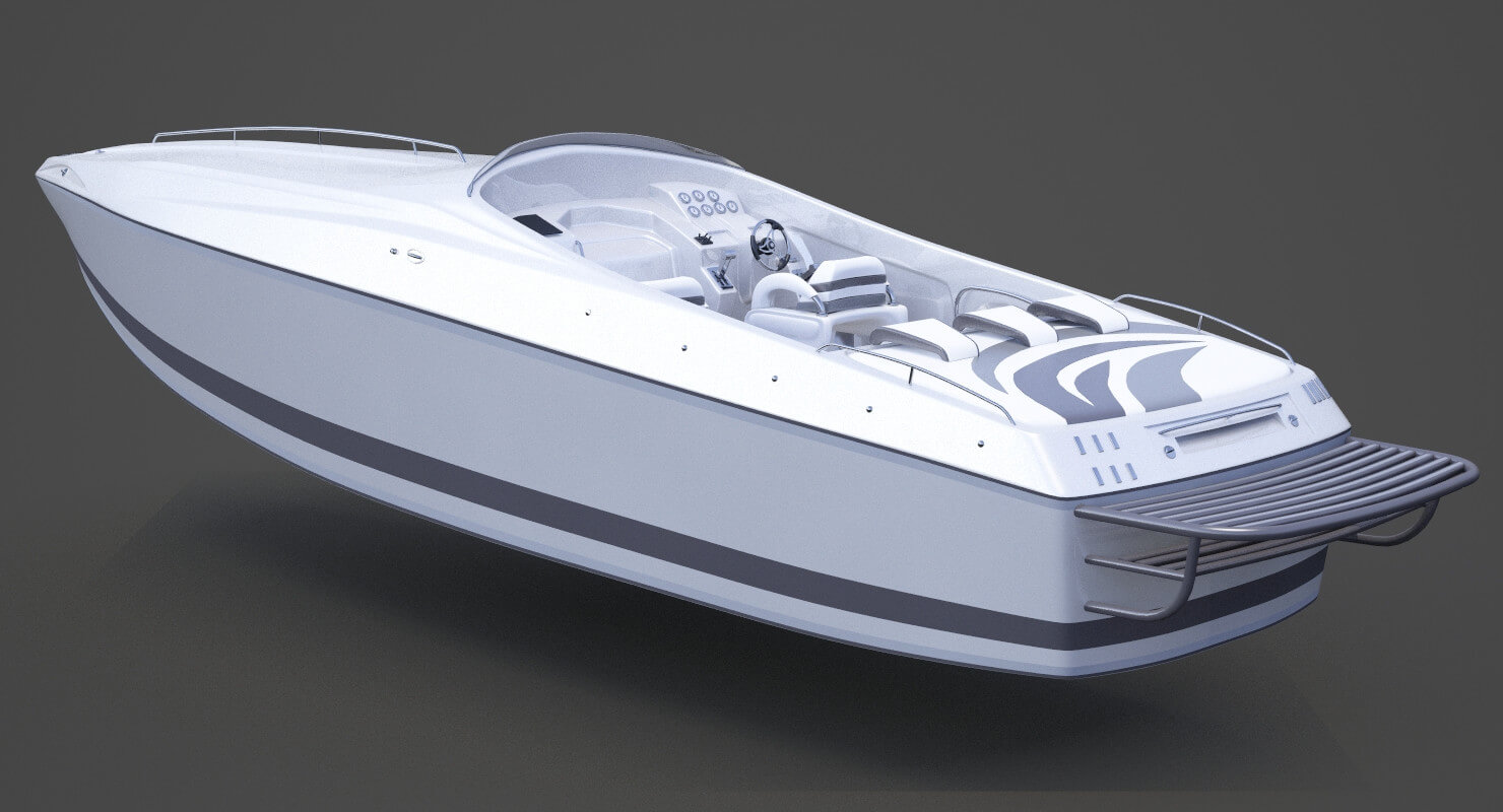 Motor Boat 03 - 3D Model by sky3dstudios69