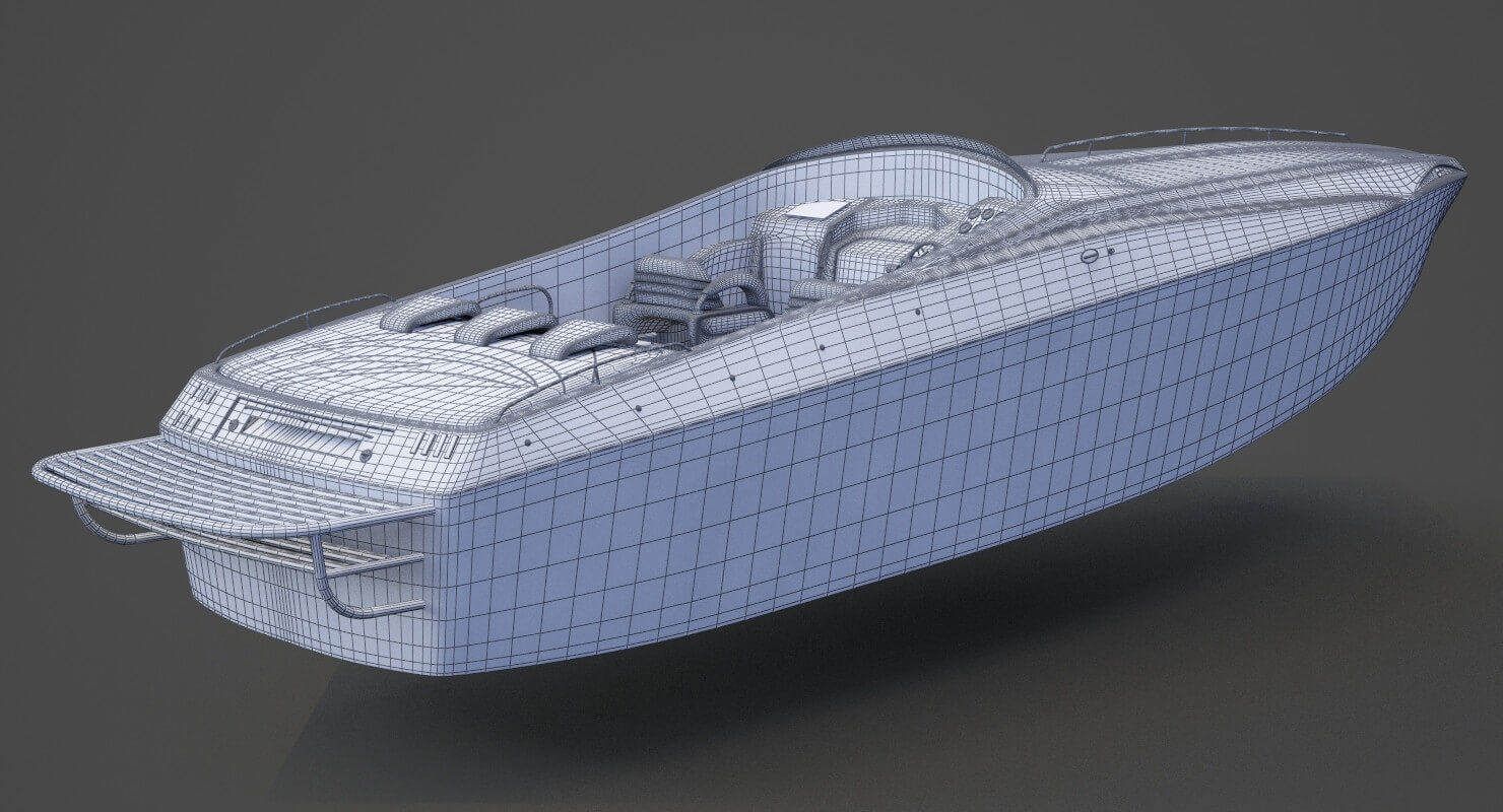 Motor Boat 03 - 3D Model by sky3dstudios69