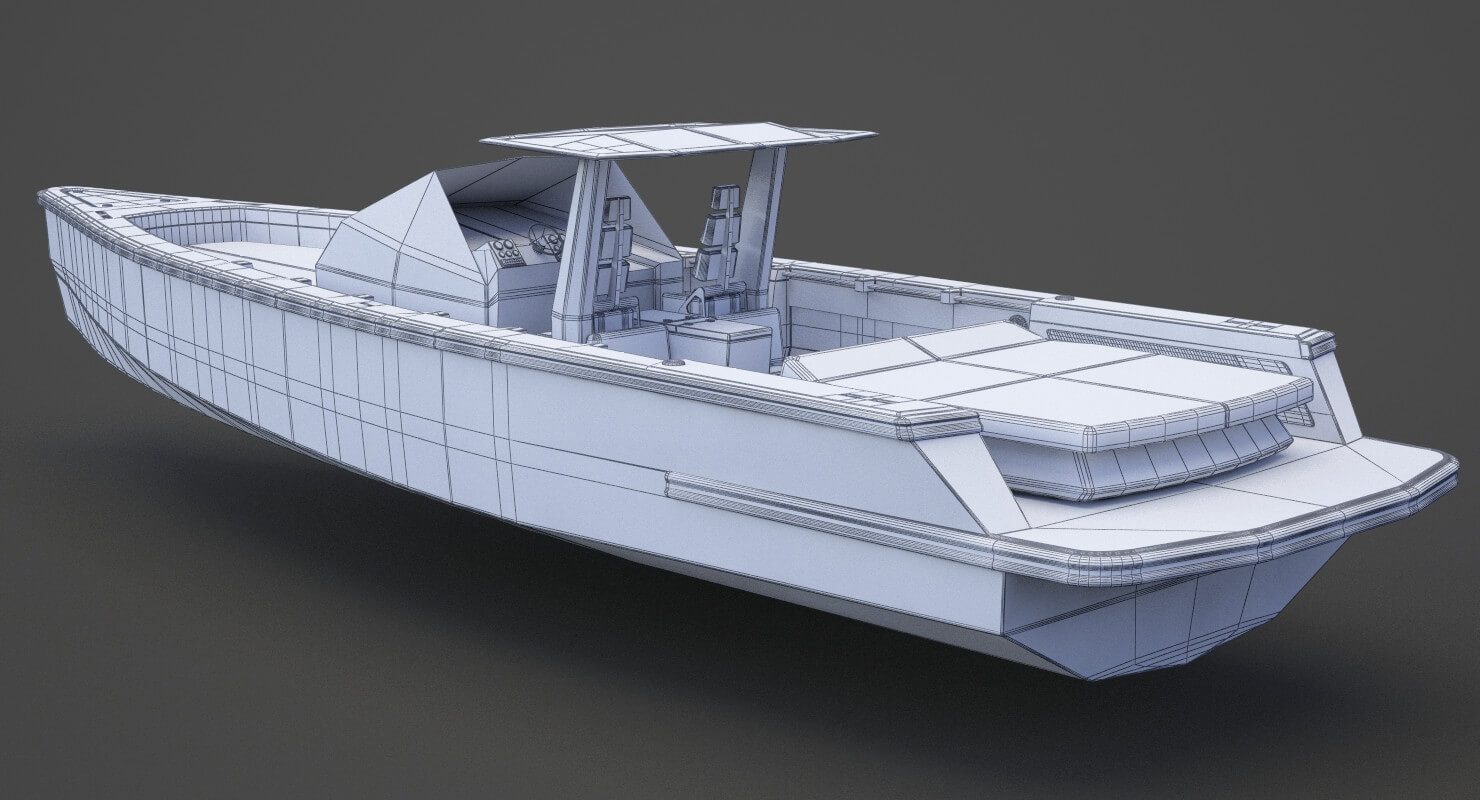 Motor Boat 04 - 3D Model by sky3dstudios69