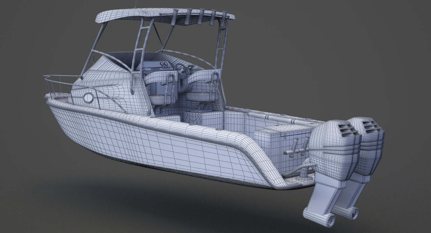 Motor Boat 10 - 3D Model by sky3dstudios69