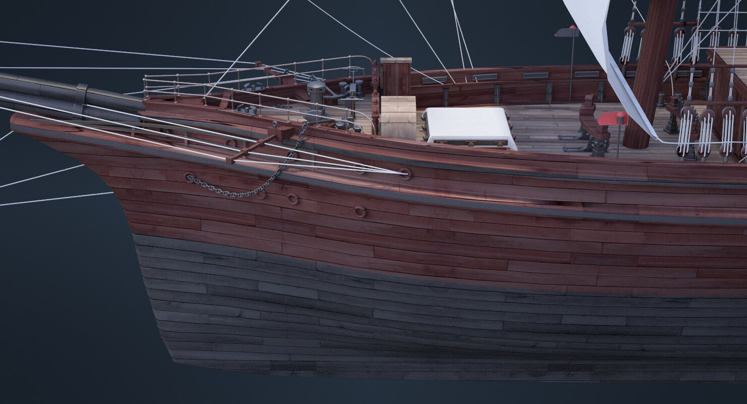 Photorealistic Old Ship - 3D Model by sky3dstudios69