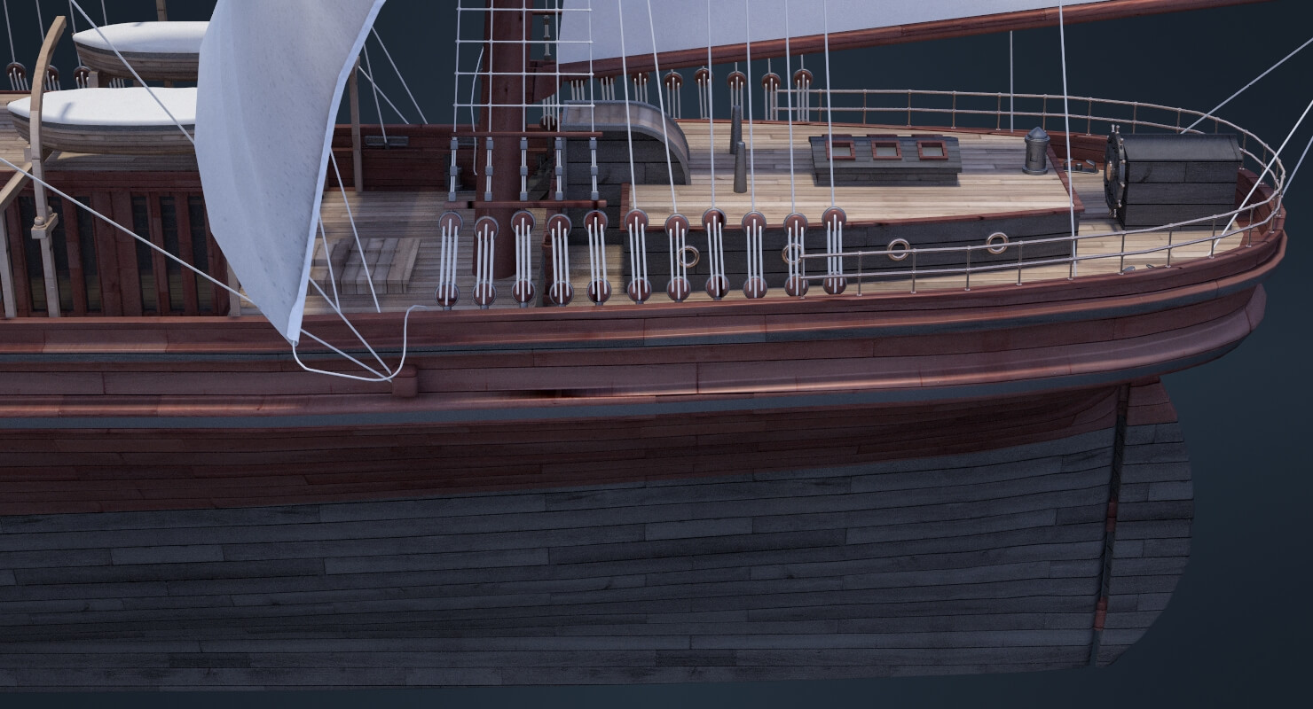 Photorealistic Old Ship - 3D Model by sky3dstudios69