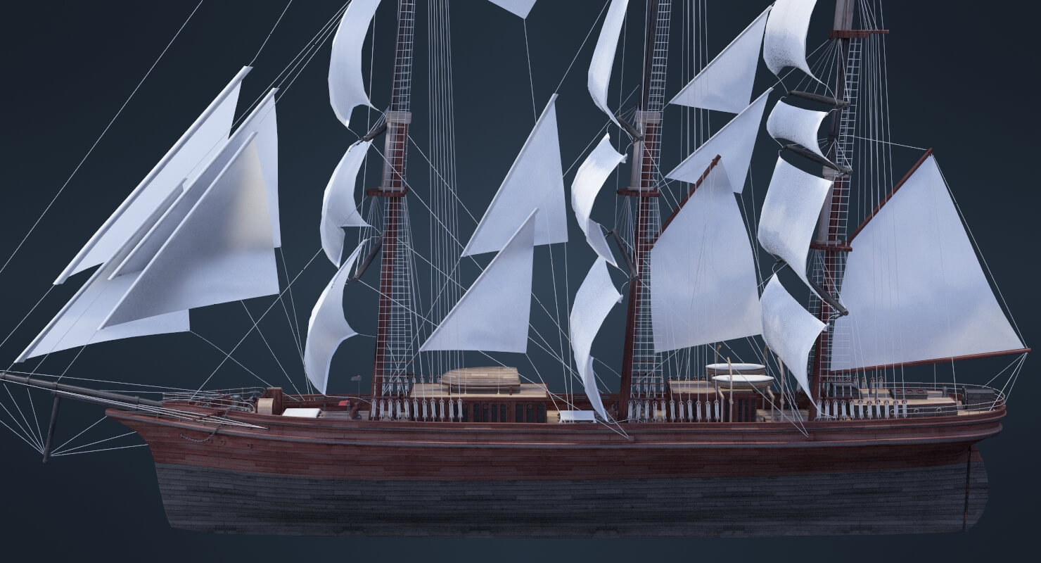 Photorealistic Old Ship - 3D Model by sky3dstudios69