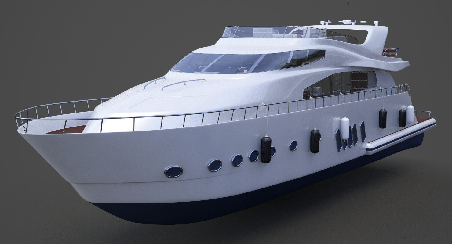 Photorealistic Yacht 02 - 3D Model by sky3dstudios69