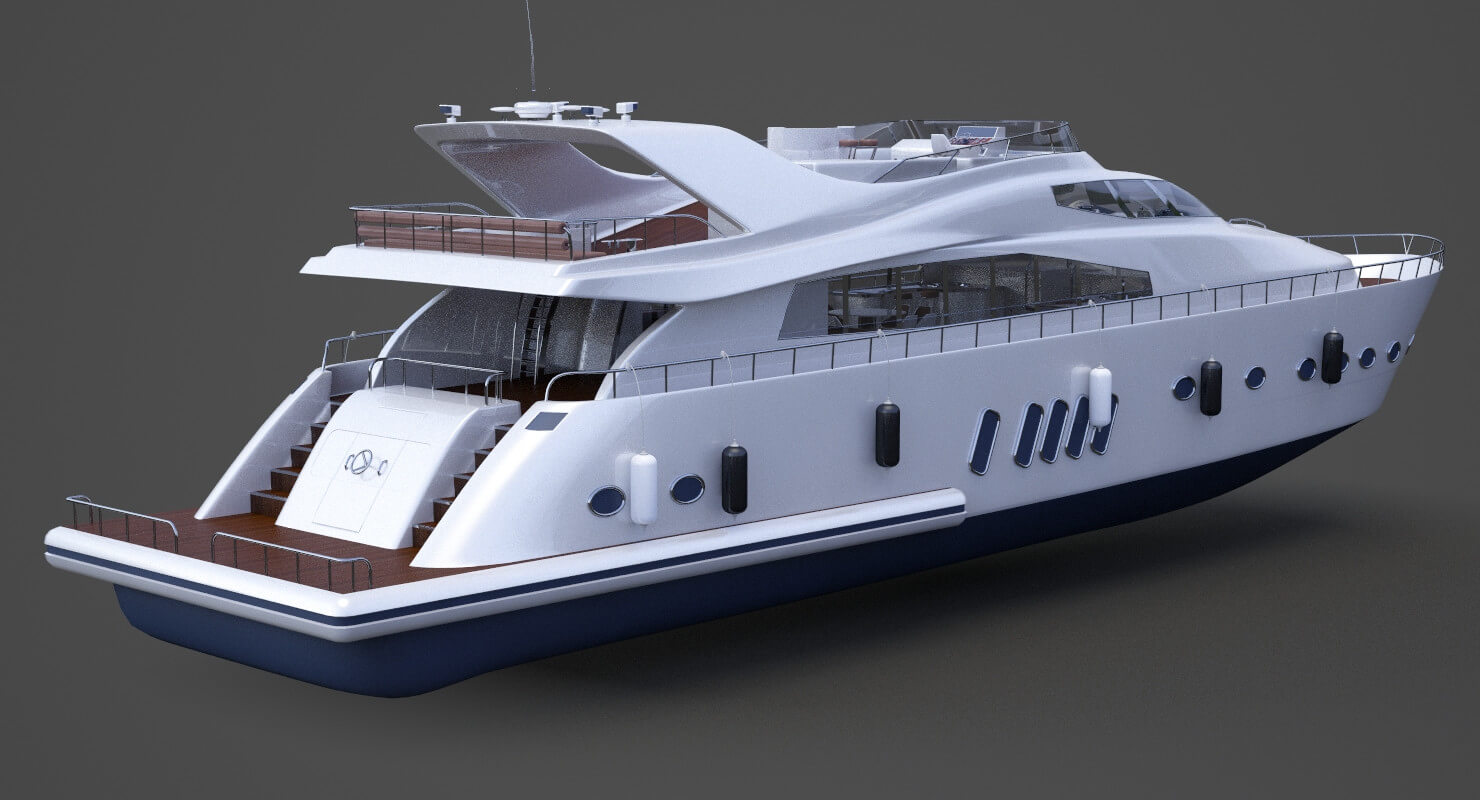 Photorealistic Yacht 02 - 3D Model by sky3dstudios69