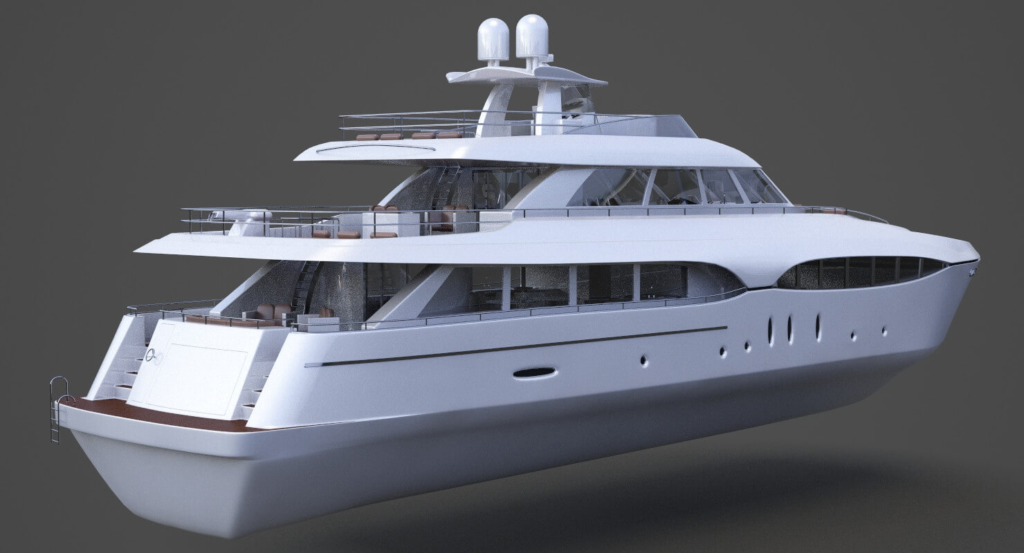 Photorealistic Yacht 03 - 3D Model by sky3dstudios69