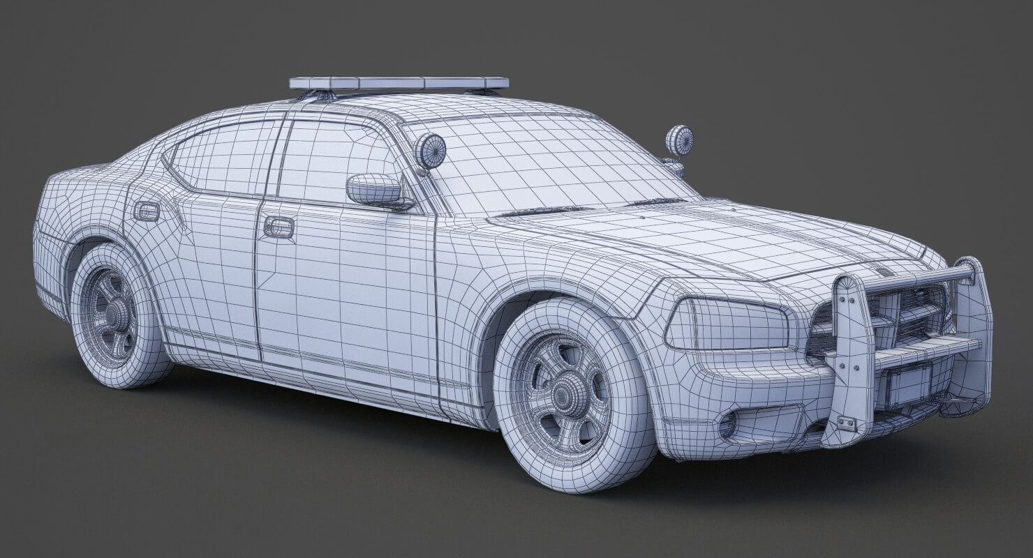 Police Car 001 - 3D Model by sky3dstudios69