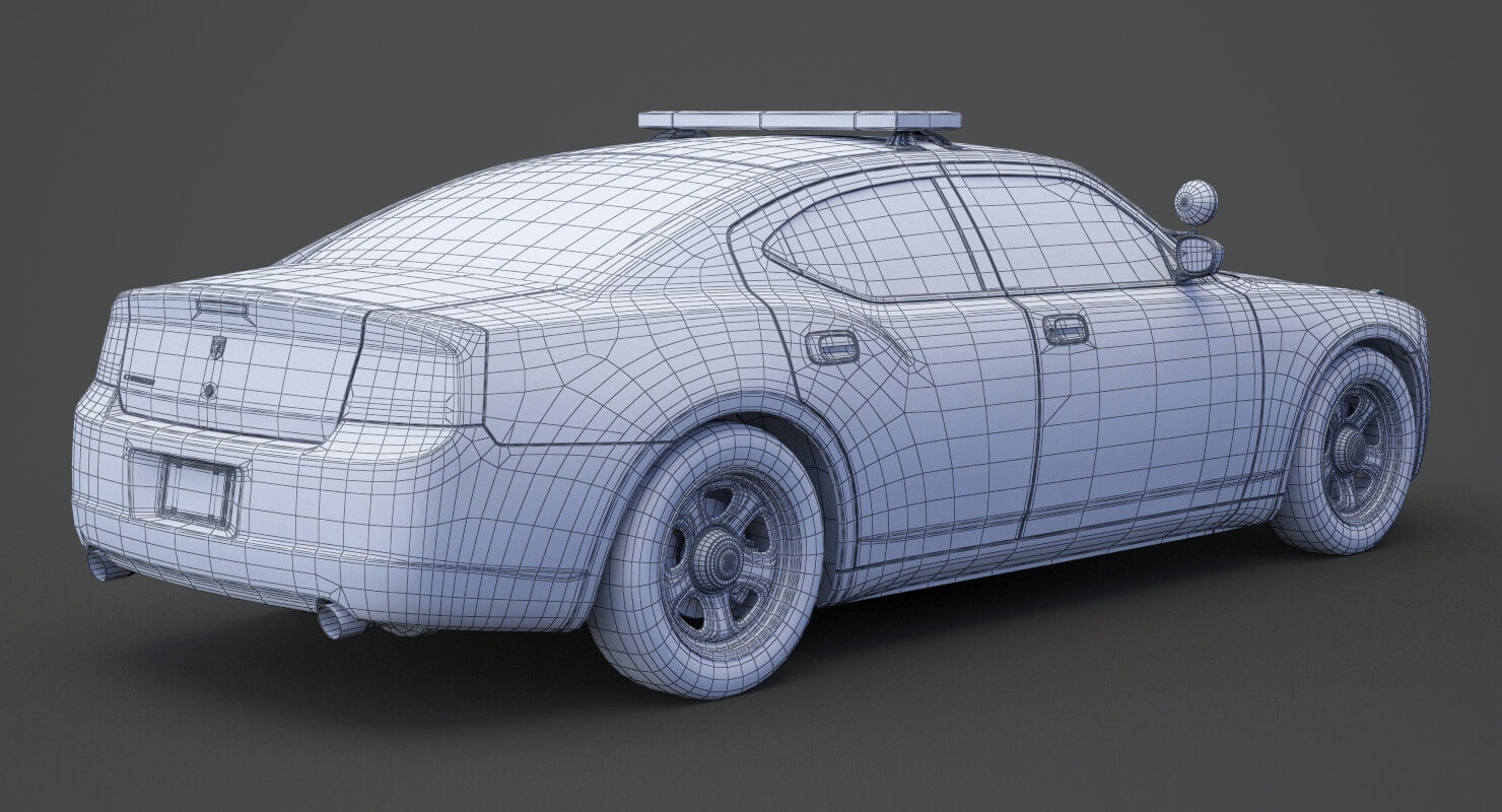 Police Car 001 - 3D Model by sky3dstudios69