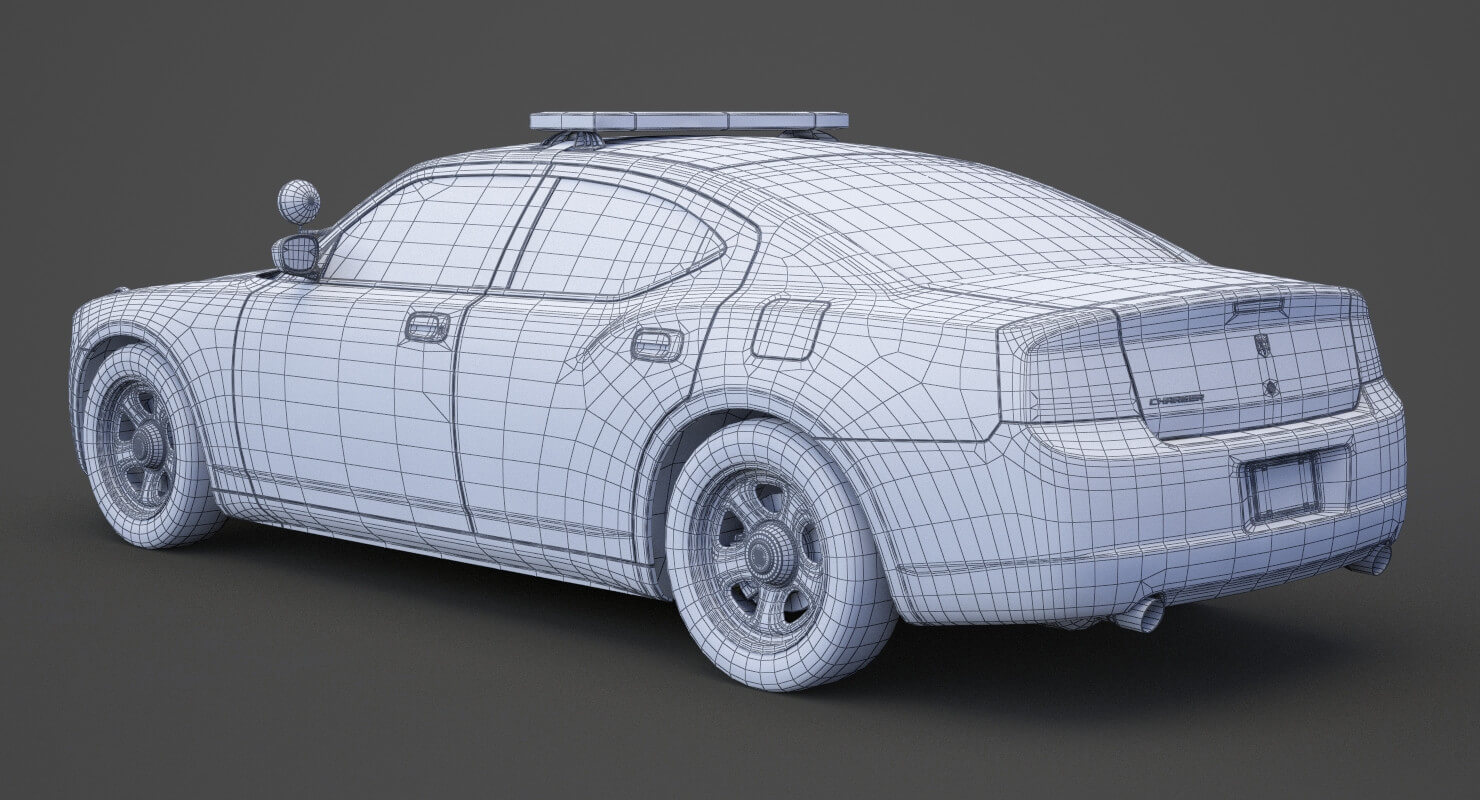 Police Car 001 - 3D Model by sky3dstudios69